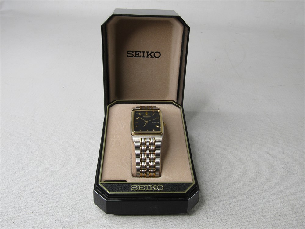 ShopTheSalvationArmy - Seiko Men's Two-Tone Quartz Dress Watch with Black Dial – [Z16]