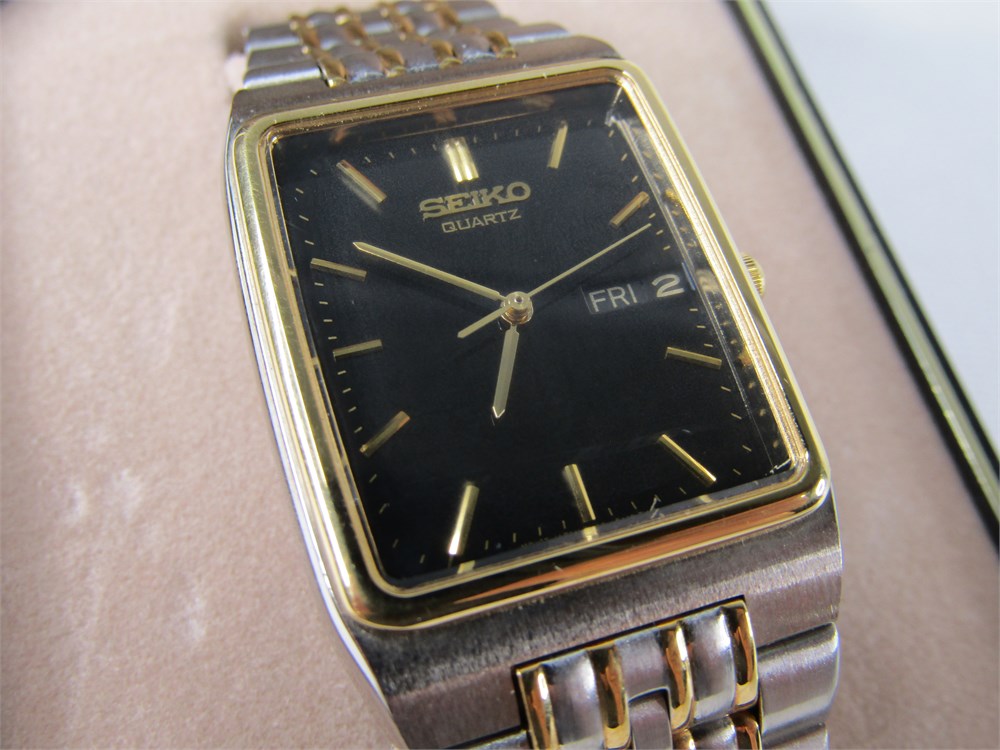 ShopTheSalvationArmy - Seiko Men's Two-Tone Quartz Dress Watch with Black Dial – [Z16]