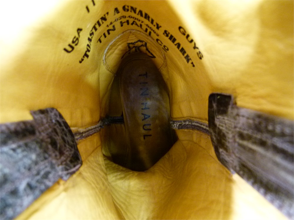 ShopTheSalvationArmy - Tin Haul "Toastin' A Gnarly Shark" Cowboy Boots ...