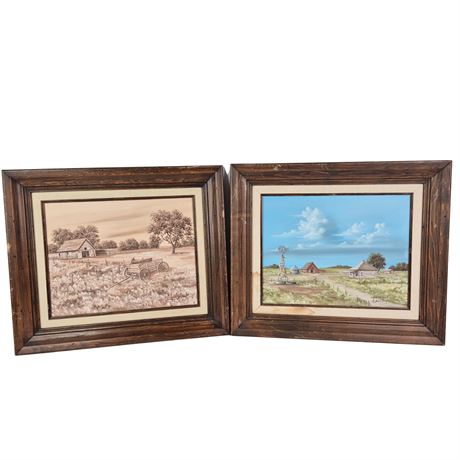 ShopTheSalvationArmy - 2 Archie Shepard Original Landscape Paintings ...