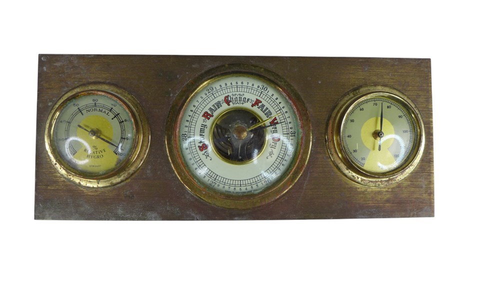 ShopTheSalvationArmy - Vintage Brass Weather Station – Thermometer ...