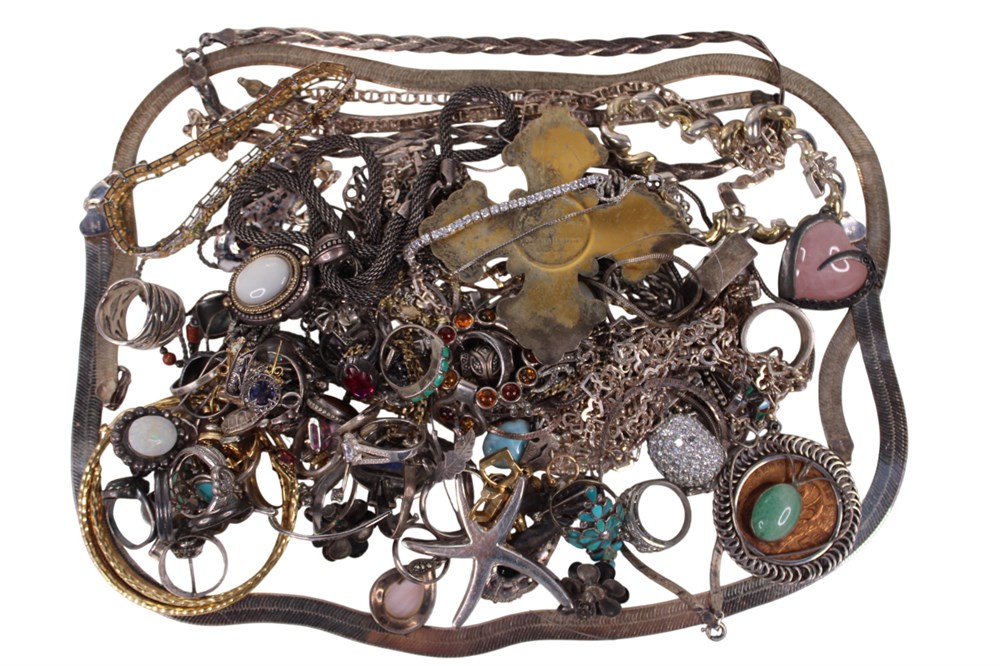 ShopTheSalvationArmy - Wearable and Scrap Silver Jewelry Lot (589.1G ...