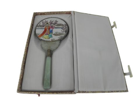 ShopTheSalvationArmy - Chinese Hand Mirror with Jade Handle & Painted ...