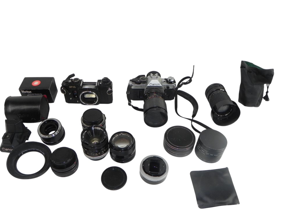 ShopTheSalvationArmy - Canon Vintage Film Camera & Lens Lot: 2 Cameras ...