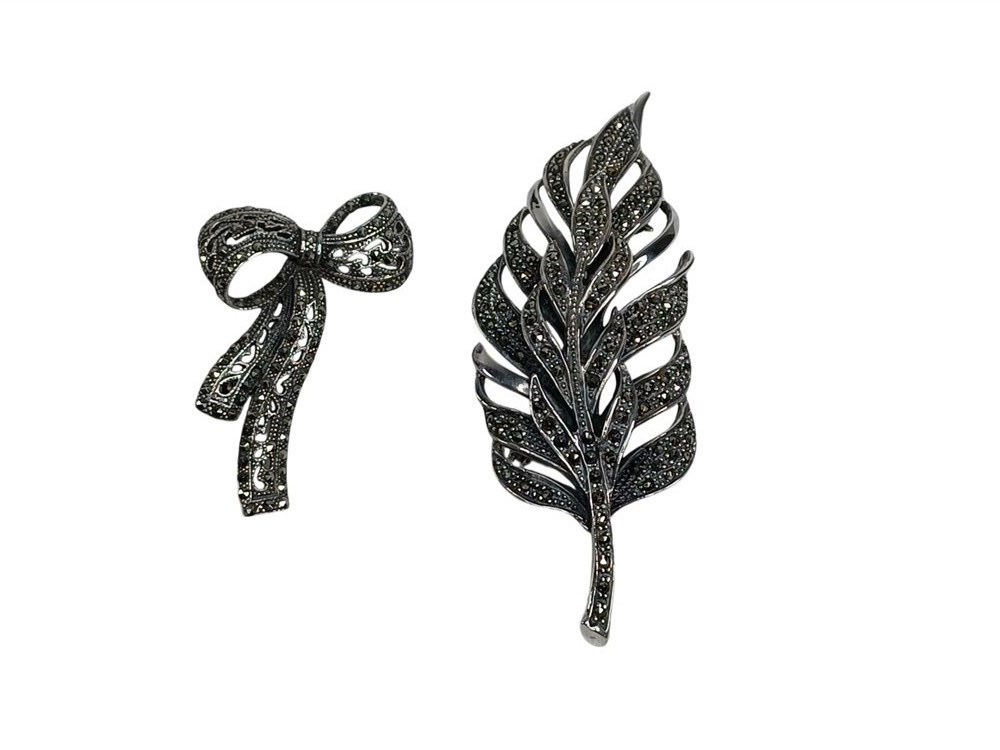 ShopTheSalvationArmy - Lot of 2 Vintage Sterling Silver and Marcasite ...