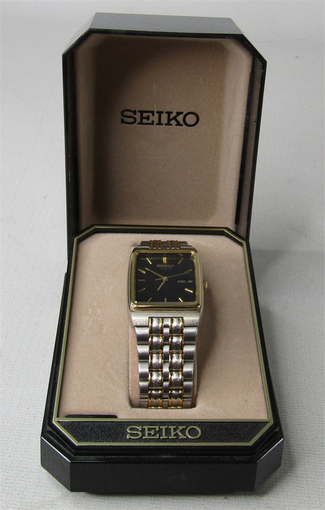 ShopTheSalvationArmy - Seiko Men's Two-Tone Quartz Dress Watch with Black Dial – [Z16]