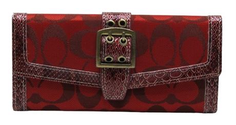ShopTheSalvationArmy - Coach Signature Red Canvas & Faux Snakeskin Trim ...