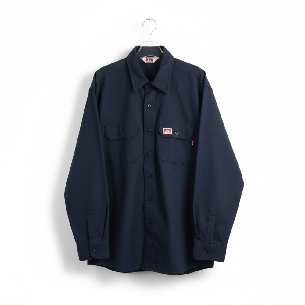 ShopTheSalvationArmy - Ben Davis Navy Blue Cotton Long Sleeve Button Up ...