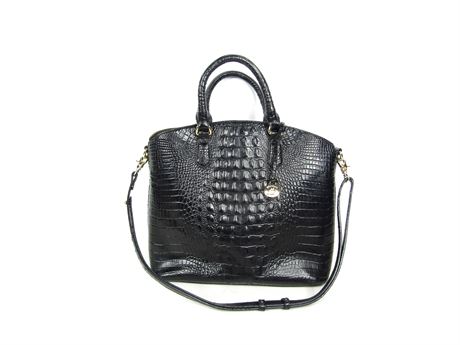 ShopTheSalvationArmy - Brahmin Black Croc-Embossed Leather Satchel (15 ...