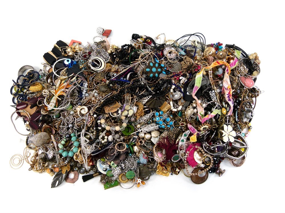 ShopTheSalvationArmy - 20.4 Pounds LBS Of Mixed Jewelry, Unsorted Lot, Necklaces Earrings Rings ...