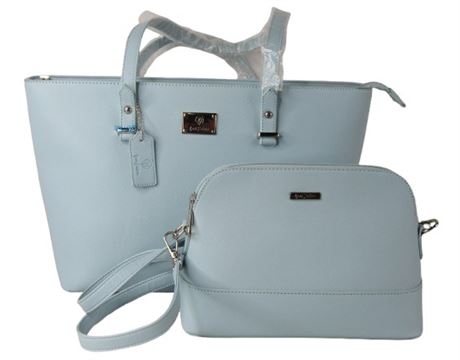 ShopTheSalvationArmy - Yani J'adore Pastel Blue Tote & Matching Cross-body Bag, [F17]