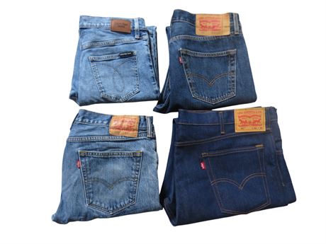 ShopTheSalvationArmy - Lot of 4 Denim Jeans (For Upcycling/Crafts) [3971G]