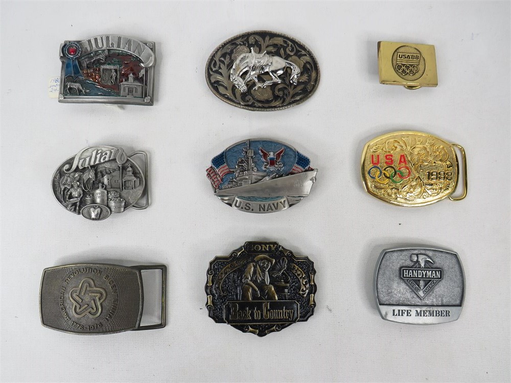 ShopTheSalvationArmy - Lot of 9 Vintage & Commemorative Belt Buckles [B156]