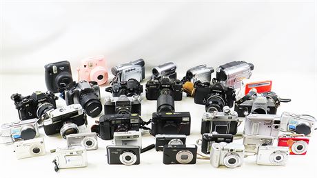 ShopTheSalvationArmy - Lot Of 33 Vintage Cameras & Camcorders ...