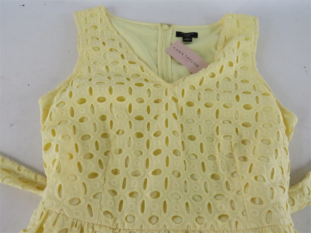 ShopTheSalvationArmy - Ann Taylor Yellow Eyelet A-Line Dress with Belt ...