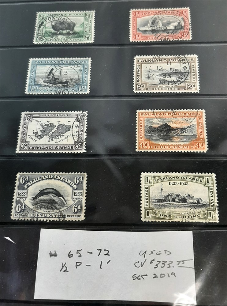 ShopTheSalvationArmy - Rare Farkland Stamps - 1 Page - Vintage Stamps