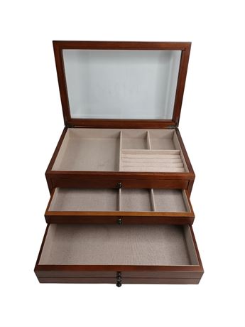 ShopTheSalvationArmy - Large Wooden Jewelry Box with 2 Drawers and ...